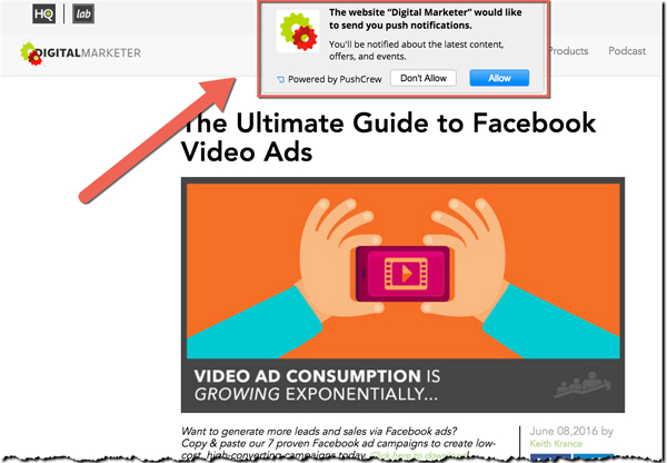Website Push Notifications: A New Way to Follow Up with Website Visitors (Without Getting Their ...